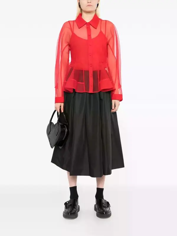 Comme Des Garçons Pleated Midi Skirt