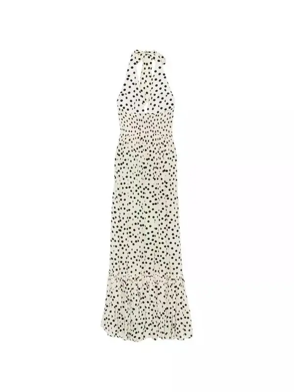 LESLIE AMON Polka-dot Maxi Dress - Neutrals