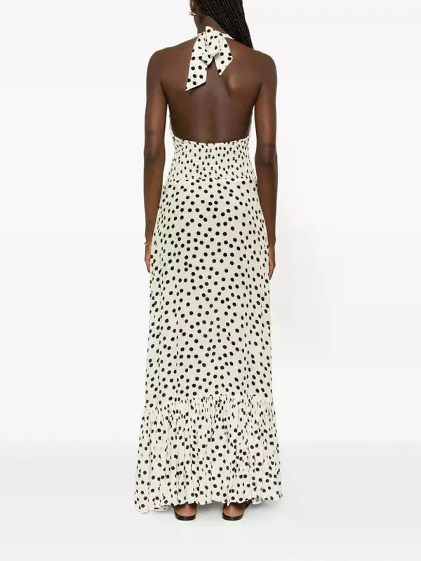 LESLIE AMON Polka Dot Maxi Dress