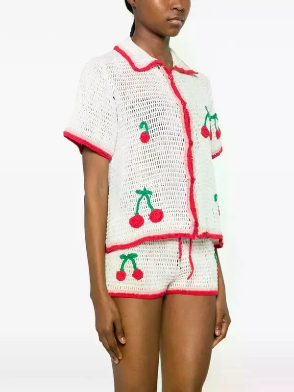 LESLIE AMON La Ruby Crochet Shirt