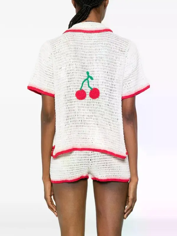LESLIE AMON La Ruby Crochet Shirt