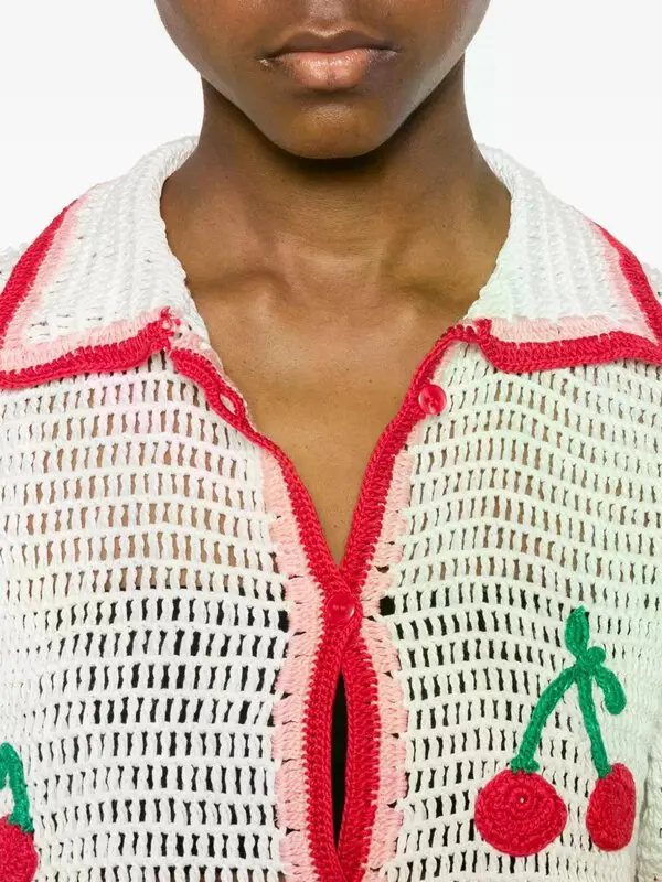 LESLIE AMON La Ruby Crochet Shirt