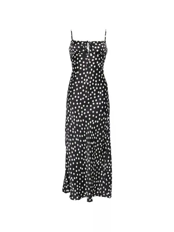 LESLIE AMON Polka-dot Slip Dress - Black
