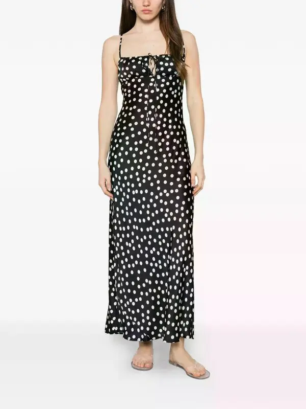 LESLIE AMON Polka-dot Slip Dress