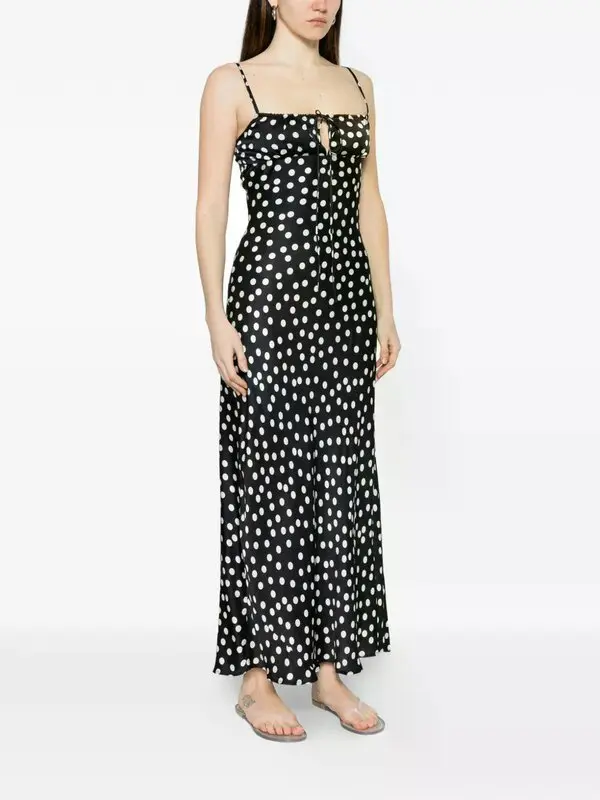 LESLIE AMON Polka-dot Slip Dress