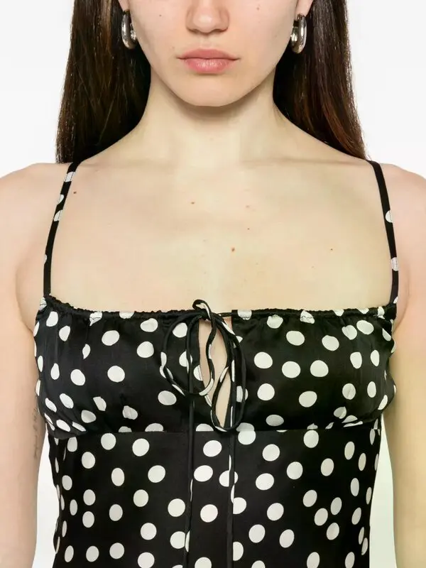 LESLIE AMON Polka-dot Slip Dress