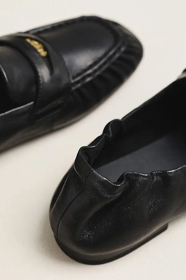 G.H.BASS Rumi Penny Loafers - Black Leather Smooth