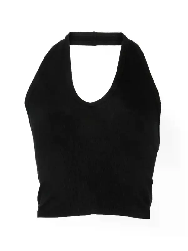 Enza Costa Ribbed Halterneck Top - Neutrals
