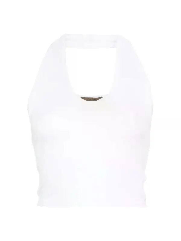 Enza Costa Ribbed Halterneck Top - White