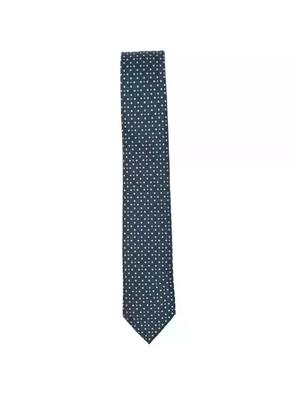 BOSS Geometric-pattern Neck Tie - Blue
