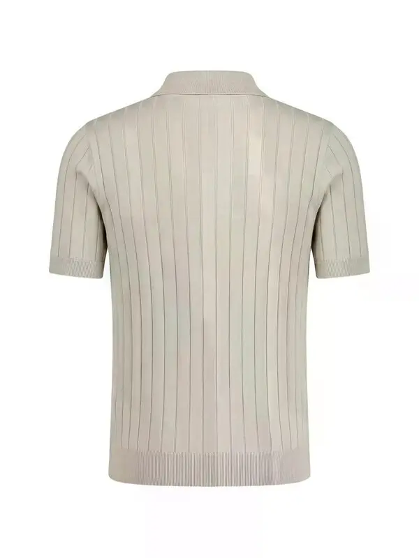 Peserico Ribbed-knit Polo Shirt - Neutrals