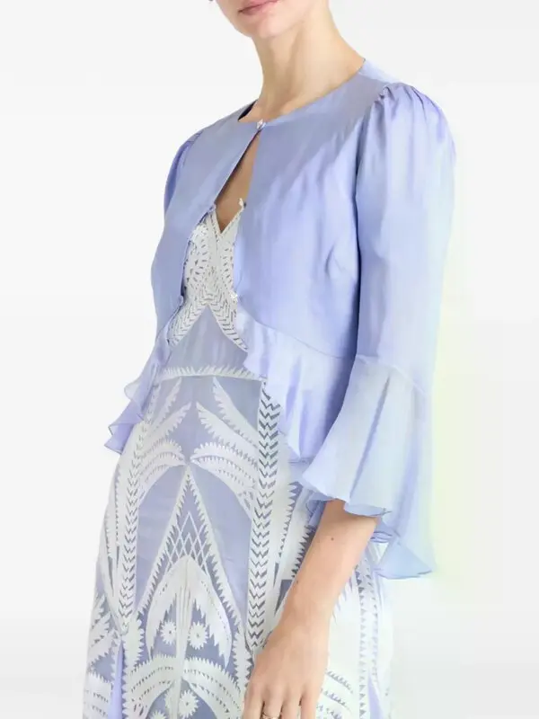 TEMPERLEY LONDON Leilani Ruffled Silk-blend Jacket - Blue