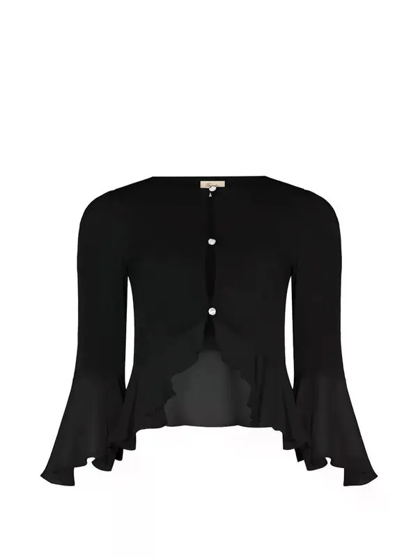 TEMPERLEY LONDON Leilani Ruffled Silk Jacket - Black