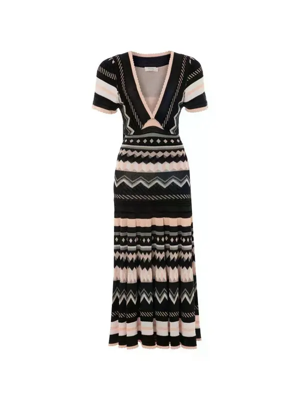TEMPERLEY LONDON Meryl V-neck Midi Dress - Black