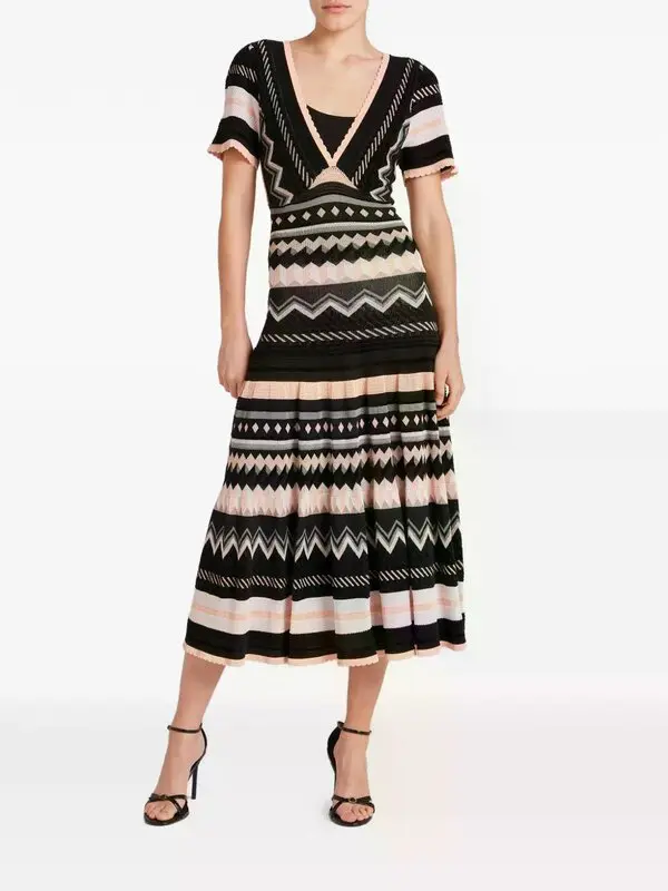 TEMPERLEY LONDON Meryl V-neck Midi Dress - Black