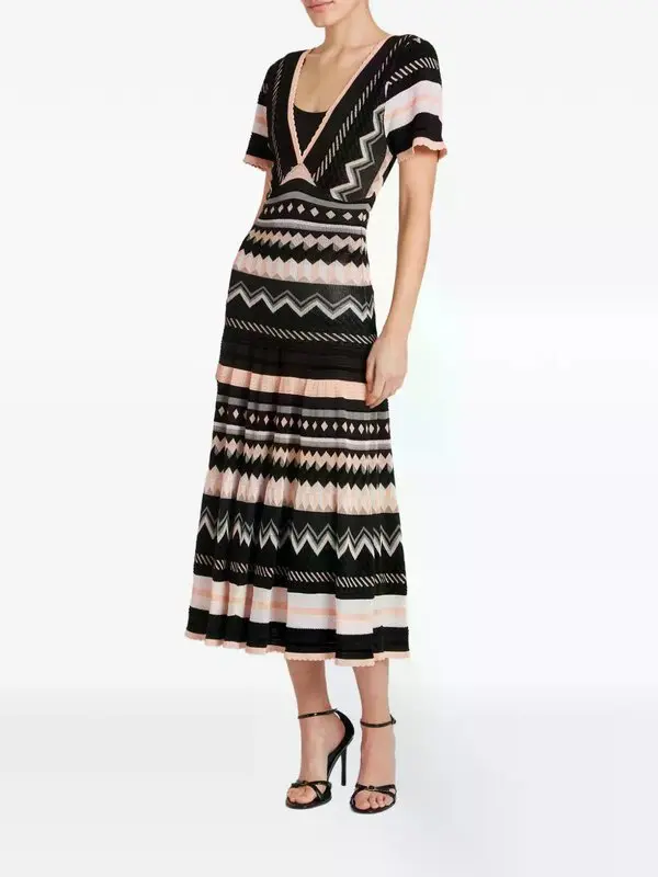 TEMPERLEY LONDON Meryl V-neck Midi Dress - Black