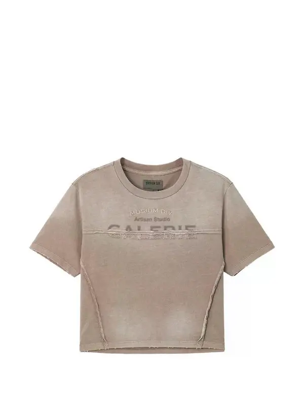 MUSIUM DIV. Logo-print Cut-out T-shirt - Neutrals