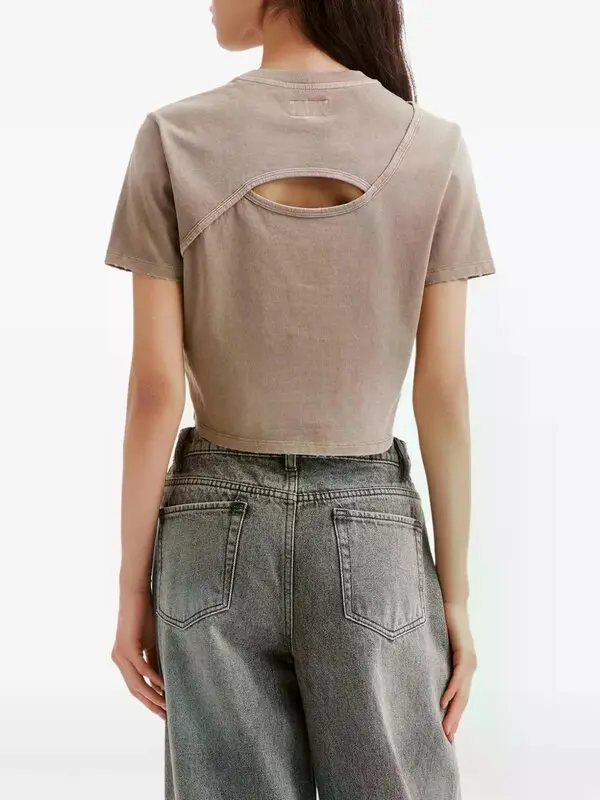 MUSIUM DIV. Logo-print Cut-out T-shirt - Neutrals