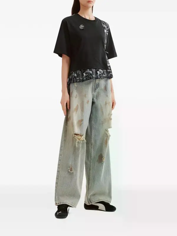 MUSIUM DIV. Graphic-print Pleated T-shirt