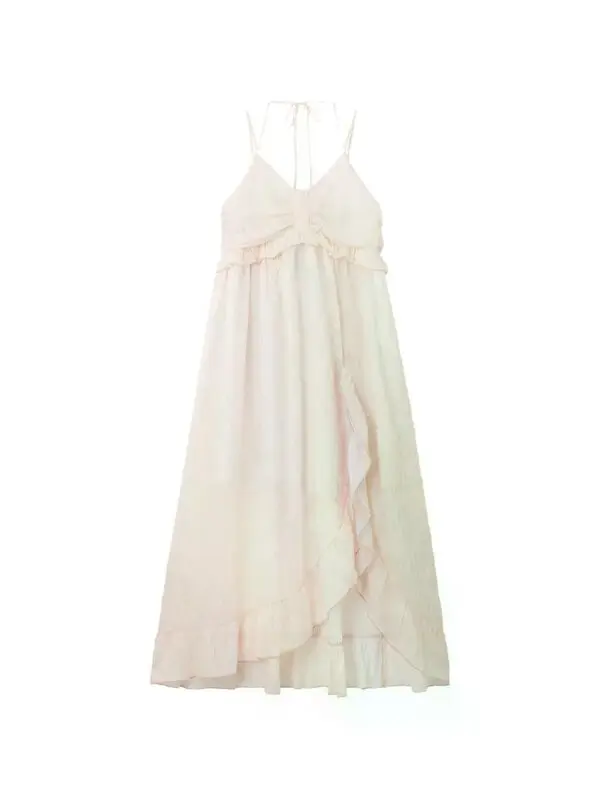 B+AB Ruffled Trim Asymmetric Dress - Pink