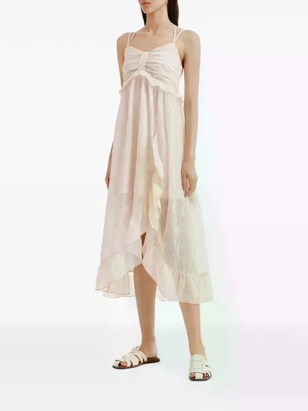 B+AB Ruffled Trim Asymmetric Dress - Pink
