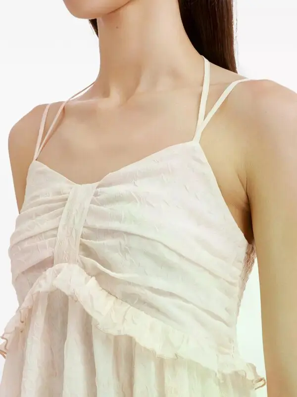 B+AB Ruffled Trim Asymmetric Dress - Pink