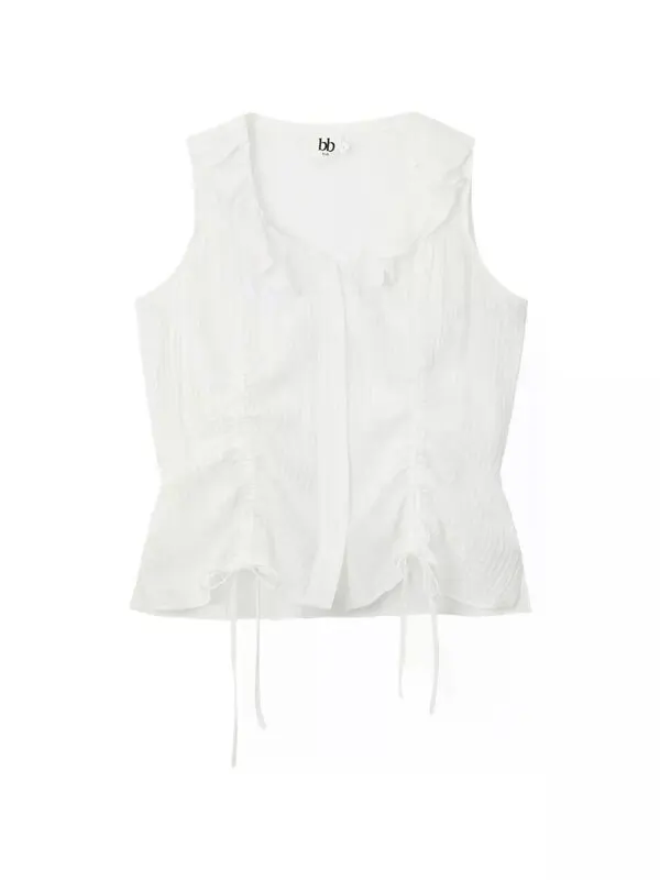 B+AB Ruffled Drawstring-waist Top