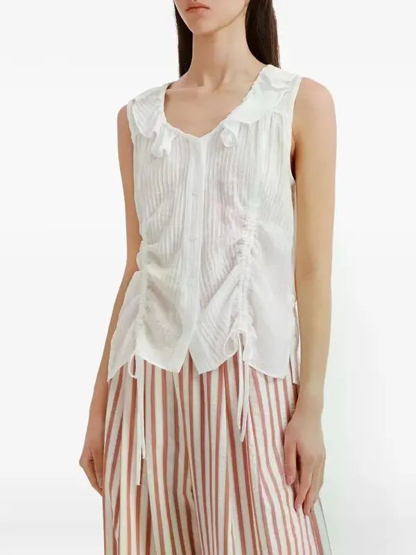 B+AB Ruffled Drawstring-waist Top