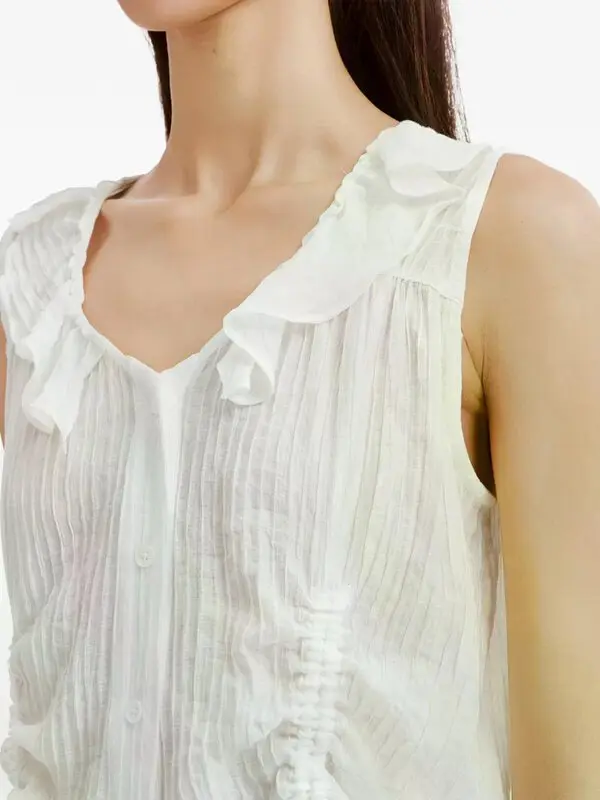 B+AB Ruffled Drawstring-waist Top