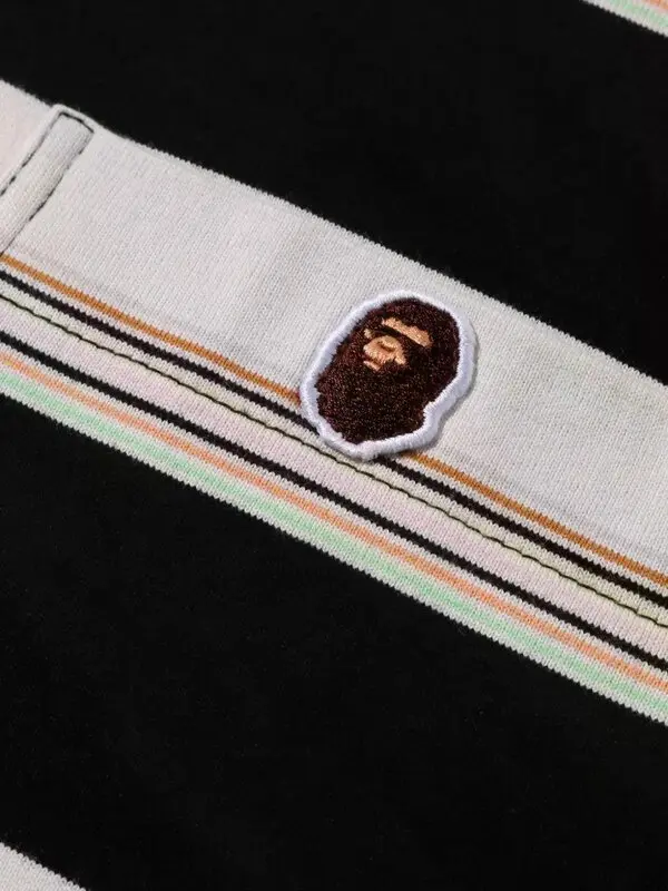 A BATHING APE Striped Pocket T-shirt - Black