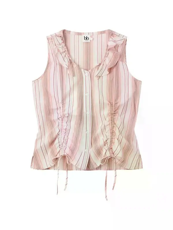 B+AB Striped Ruffled Top