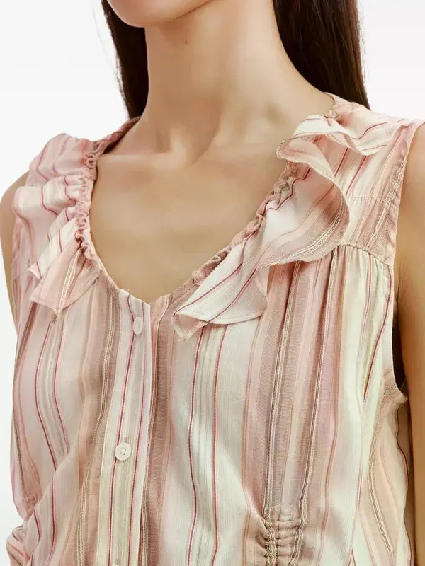 B+AB Striped Ruffled Top