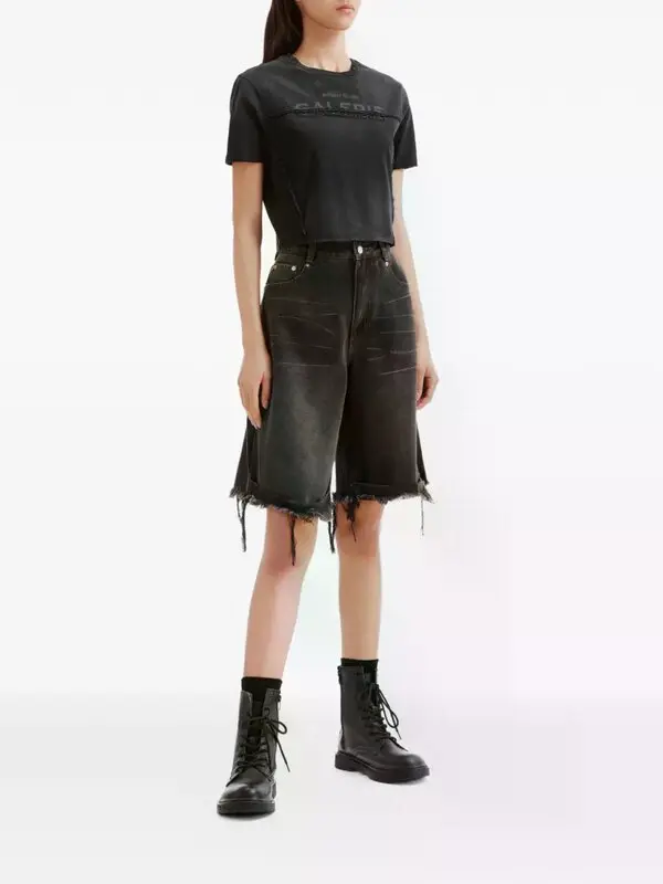 MUSIUM DIV. Cut-out Frayed T-shirt - Black