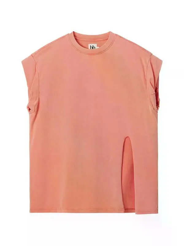 B+AB Sleeveless T-shirt With Side Slit - Orange