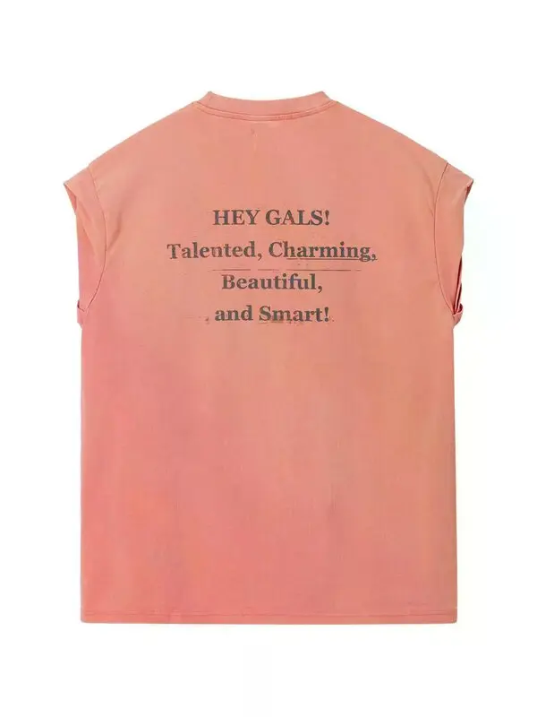 B+AB Sleeveless T-shirt With Side Slit - Orange