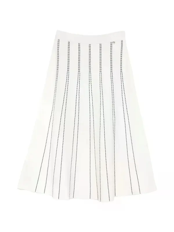 Liu Jo Embroidered A-line Midi Skirt - White