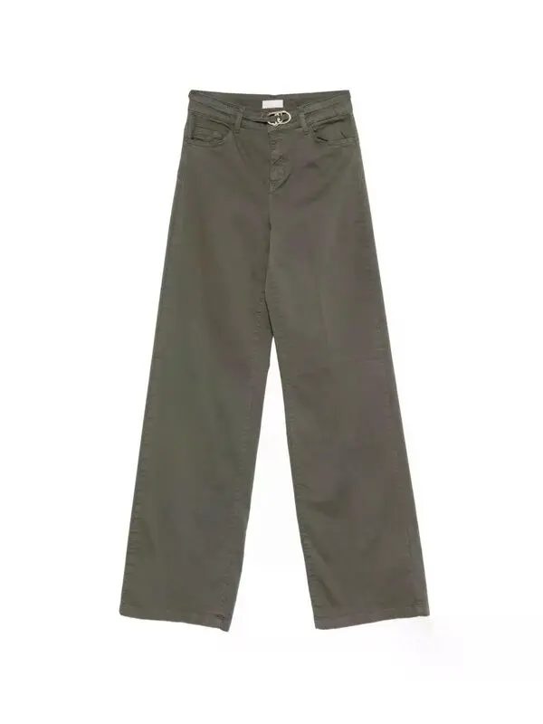 Liu Jo Good Flare Belted Trousers - Green