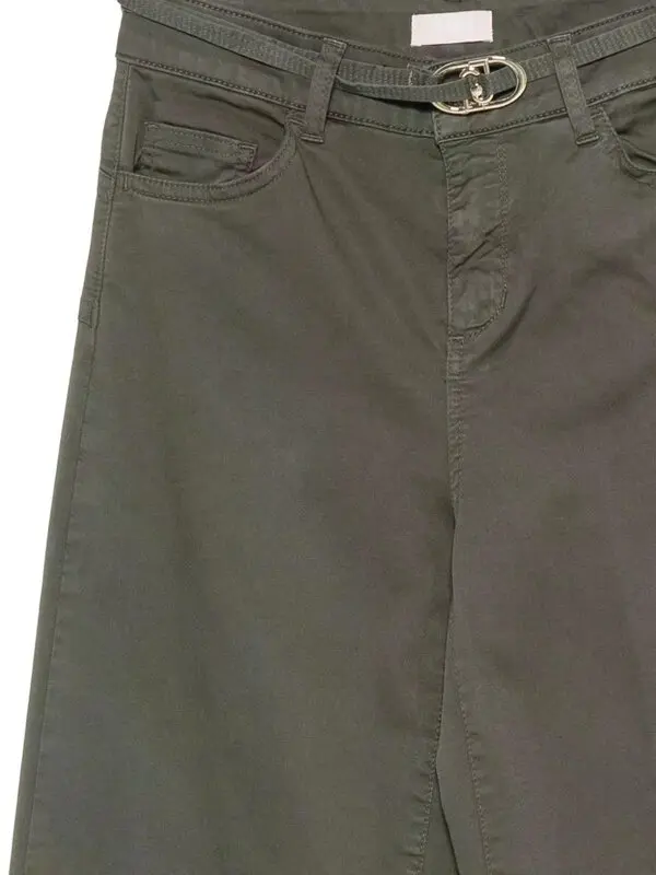 Liu Jo Good Flare Belted Trousers - Green