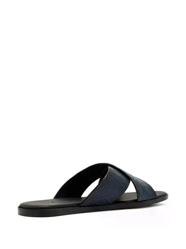 Magnanni Leather Flat Sandals - Blue