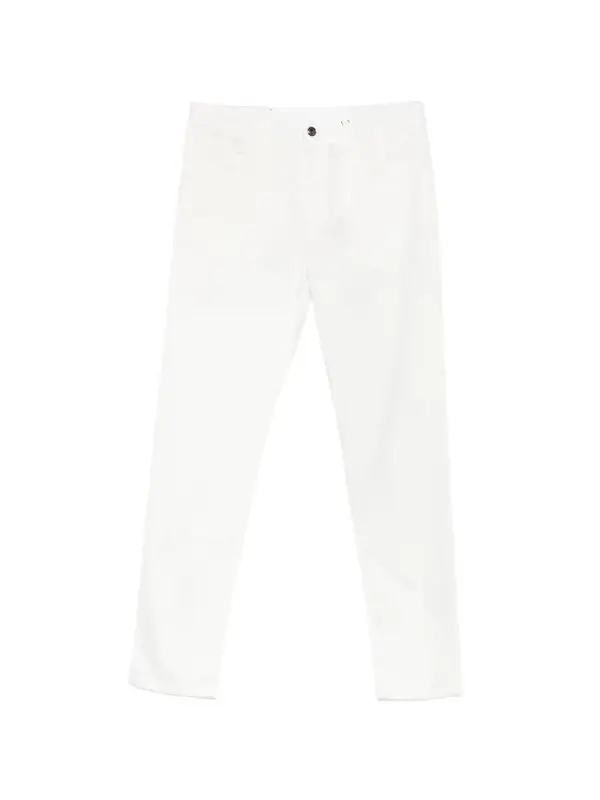 Canali Logo-patch Trousers - White