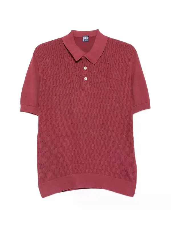 Fedeli Textured-knit Short-sleeve Polo Shirt