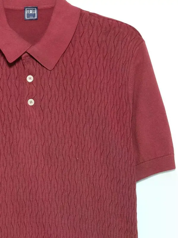 Fedeli Textured-knit Short-sleeve Polo Shirt