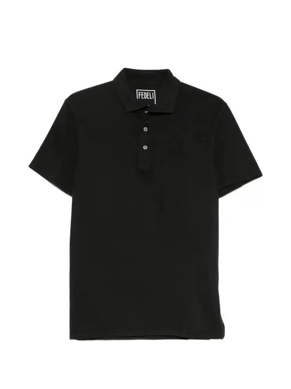 Fedeli Short-sleeve Polo Shirt - Black