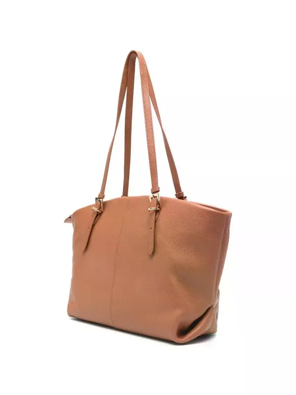CROMIA Serena Grained Leather Tote Bag - Brown