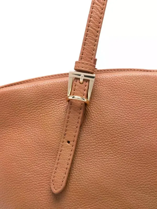 CROMIA Serena Grained Leather Tote Bag - Brown