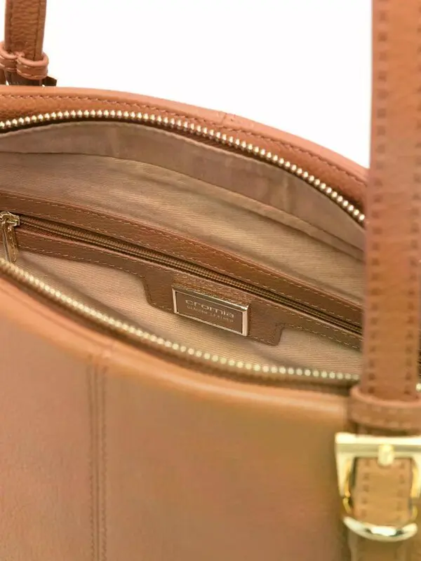 CROMIA Serena Grained Leather Tote Bag - Brown