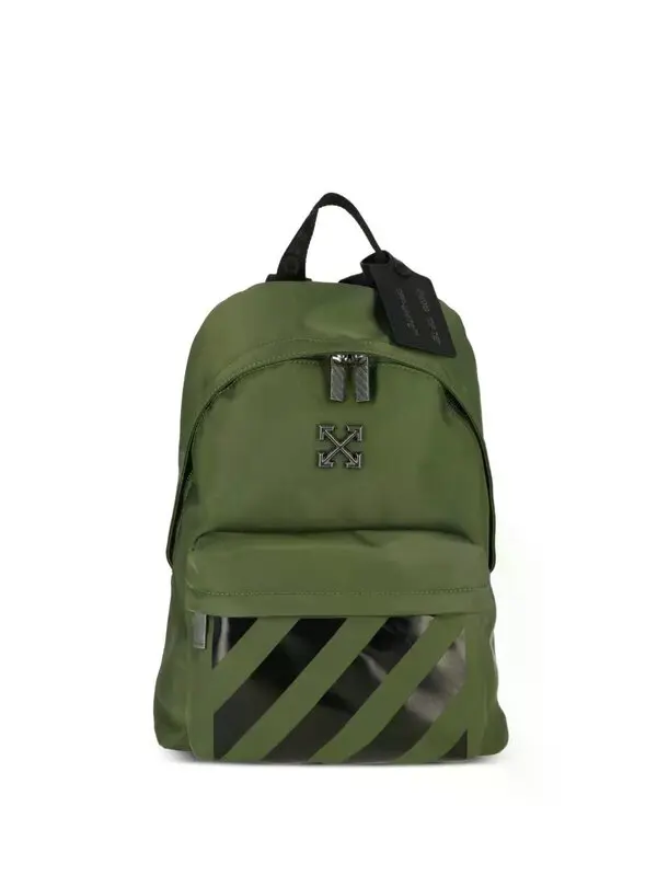 Off-White Arrows Diagonal-stripe Backpack - Green