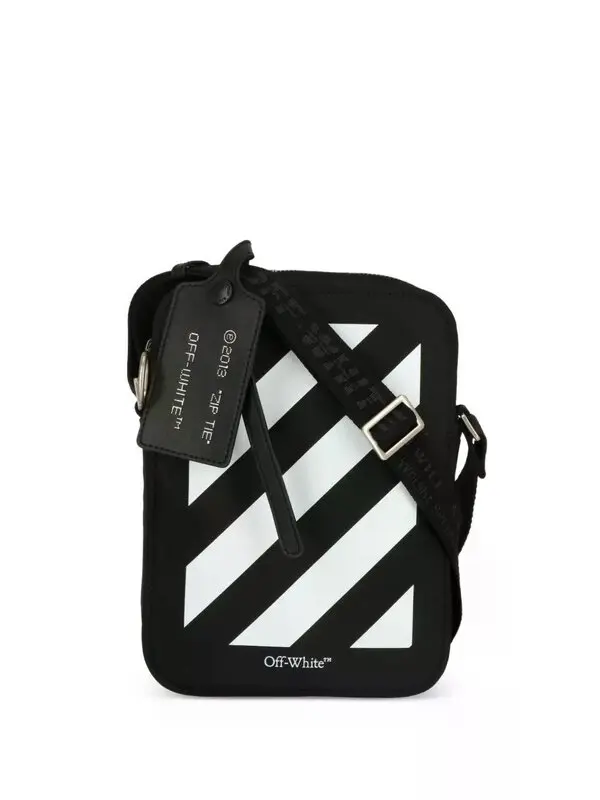 Off-White Diagonals Logo-print Shoulder Bag - Black