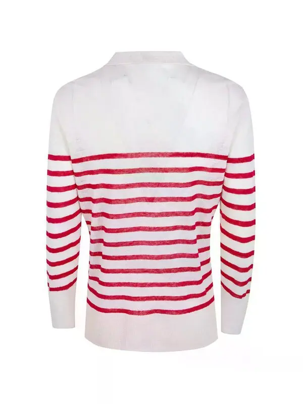 Majestic Filatures Striped V-neck Sweater