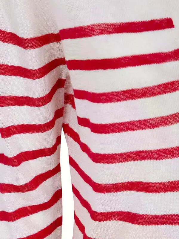 Majestic Filatures Striped V-neck Sweater